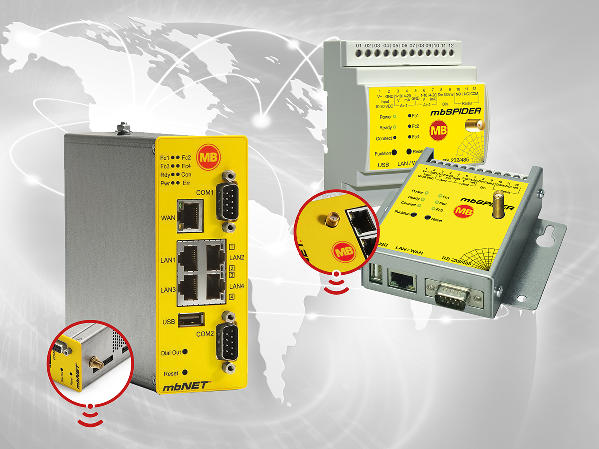 Industrial router and data modem via Wi-Fi into the Internet