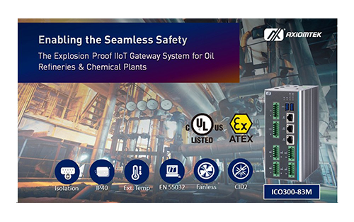 Axiomtek Presents ATEX/CID2 Certified DIN-Rail Fanless IIoT Gateway for ...